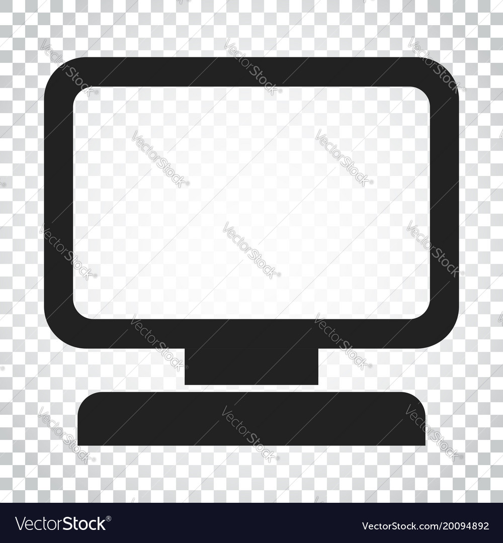 Computer monitor flat icon simple business Vector Image Computer monitor flat icon simple business Vector Image