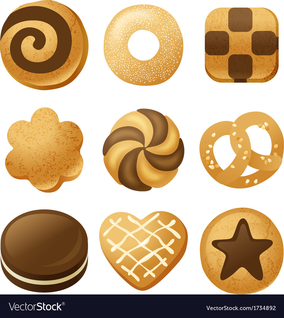 Cookie icons Royalty Free Vector Image - VectorStock