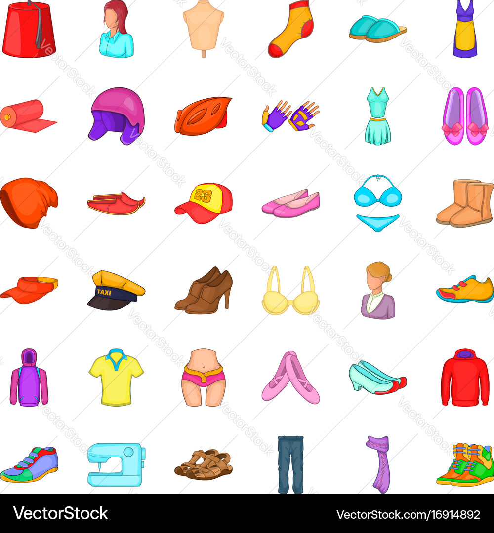 Costume icons set cartoon style Royalty Free Vector Image
