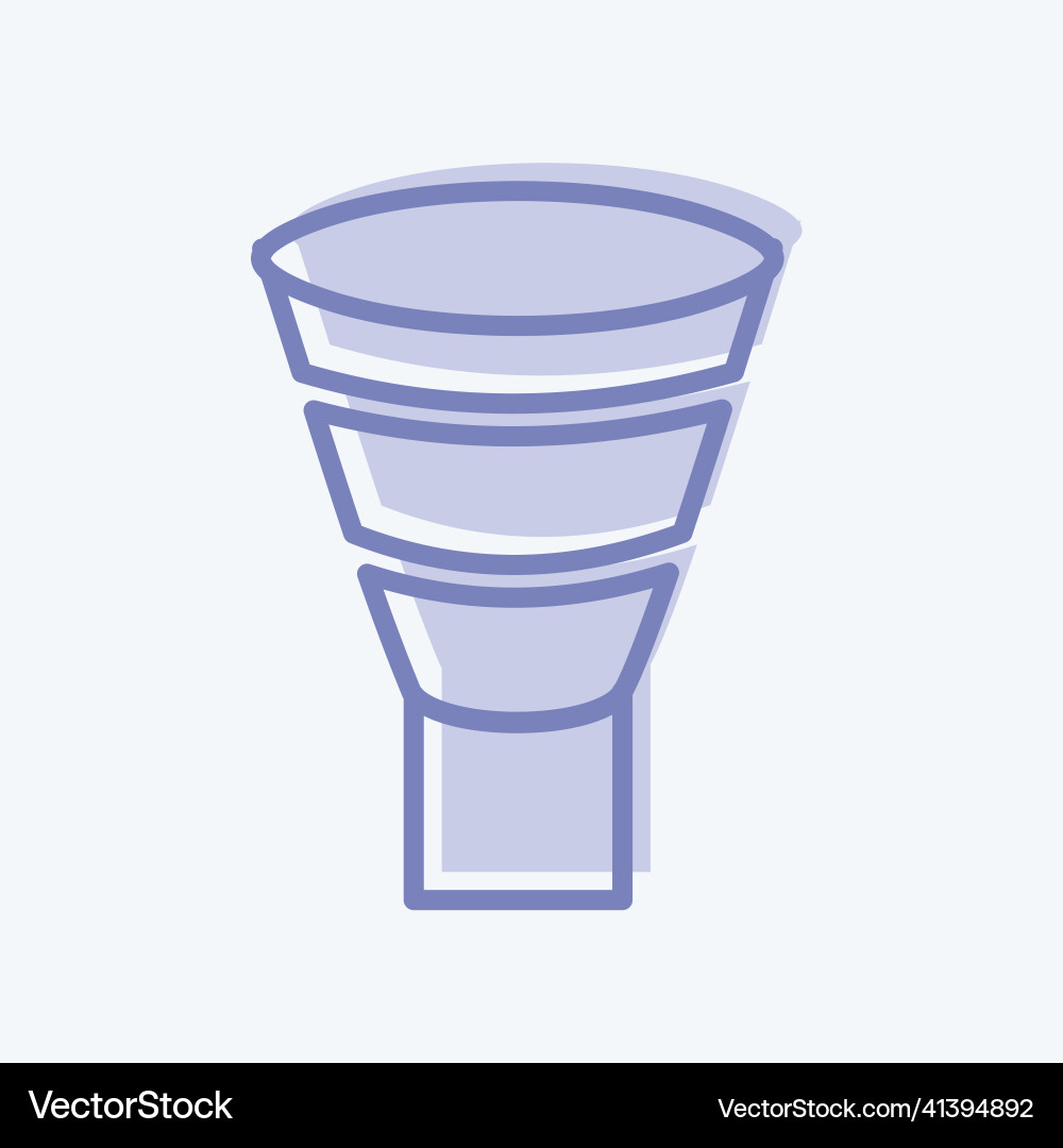 Funnel chart icon in trendy two tone style Vector Image