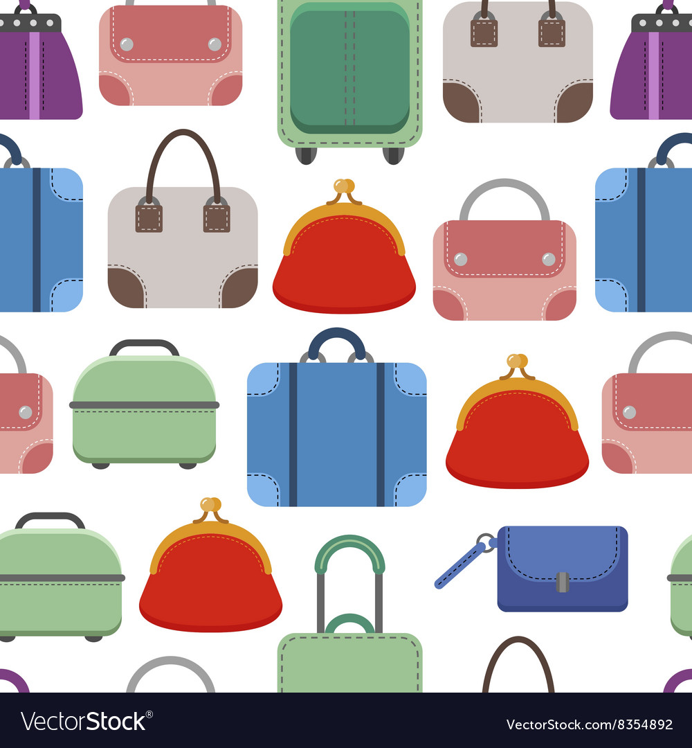 Hand bags seamless pattern on white background Vector Image
