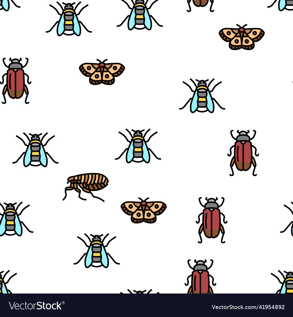 Insect spider and bug wildlife seamless Royalty Free Vector