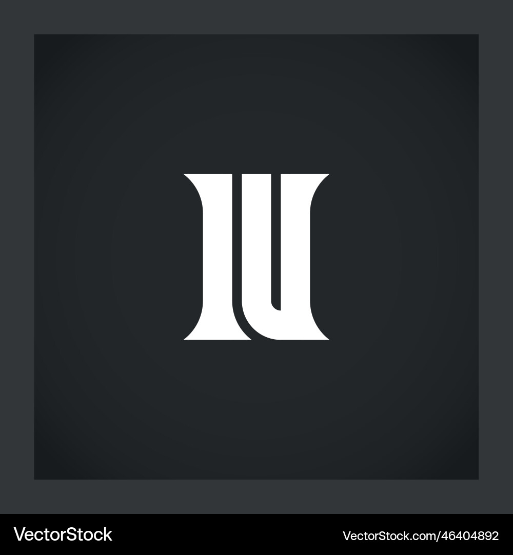 Iu - design element or icon letter u and number 1 Vector Image