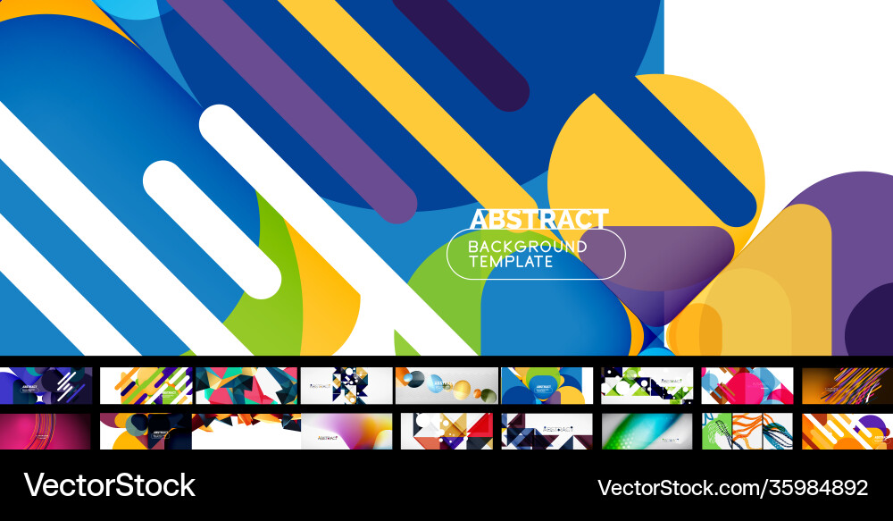 Mega set geometric abstract backgrounds Royalty Free Vector
