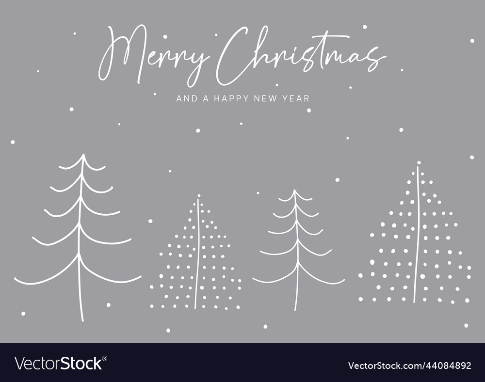Minimal hand drawn christmas card background Vector Image Minimal hand drawn christmas card background Vector Image