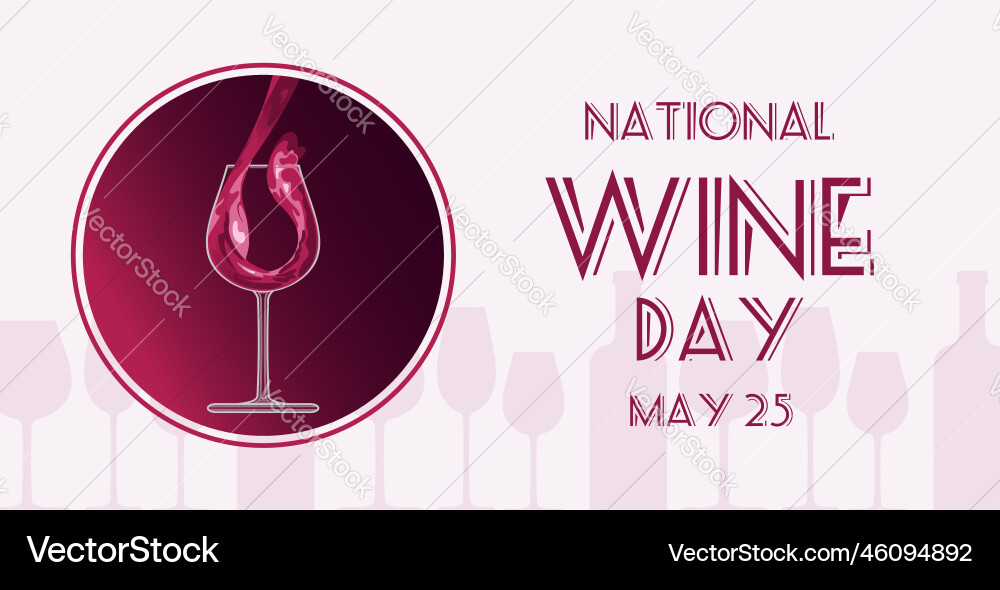 National drink wine day may 25 horizontal banner Vector Image