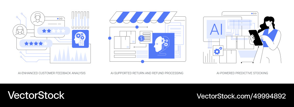 Online shopping with ai technology abstract Vector Image