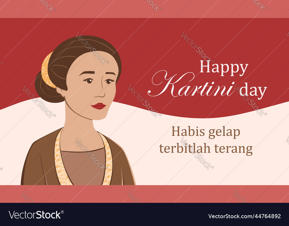 Selamat hari kartini translation happy kartini Vector Image