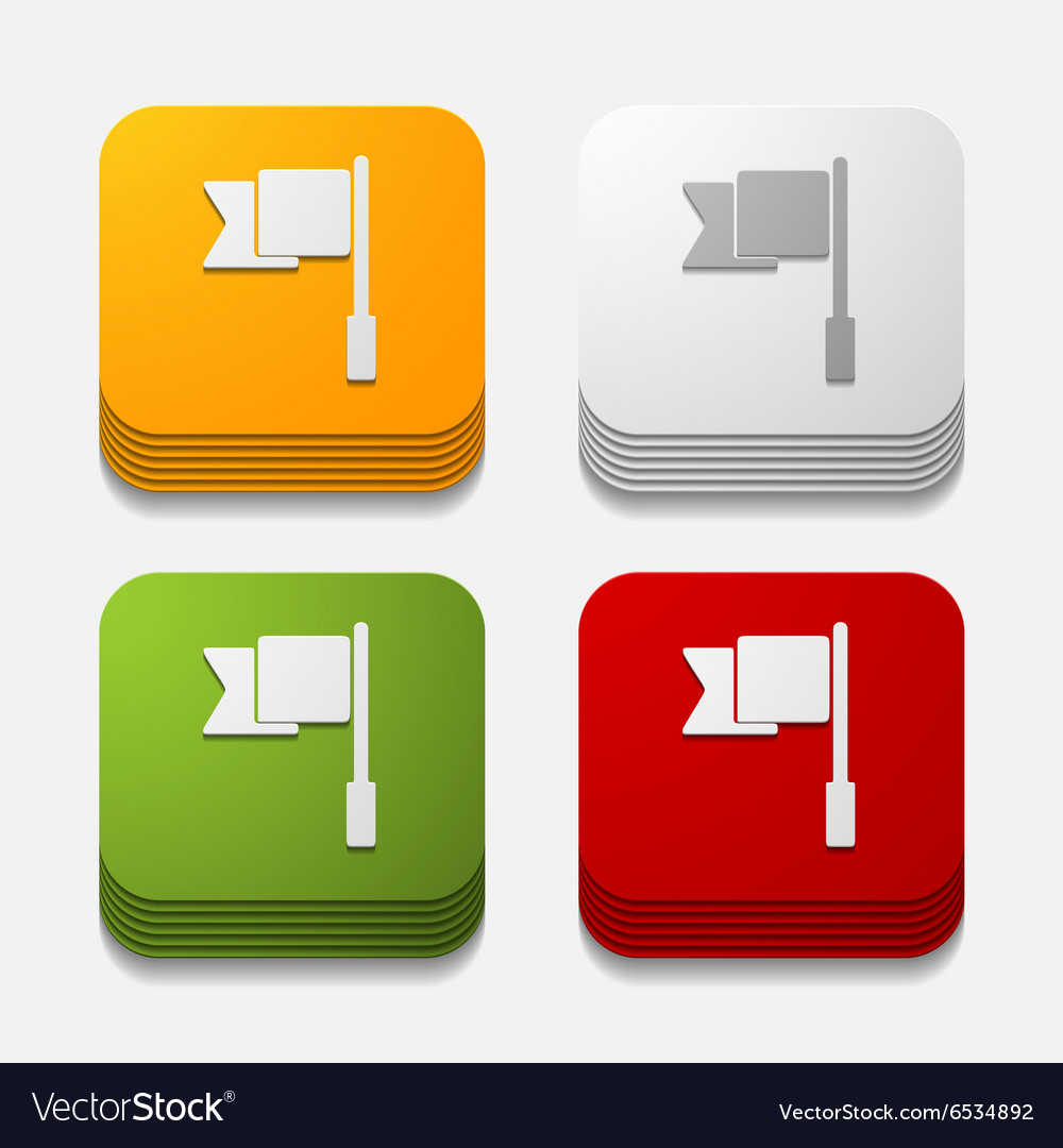 Square button flag Royalty Free Vector Image - VectorStock