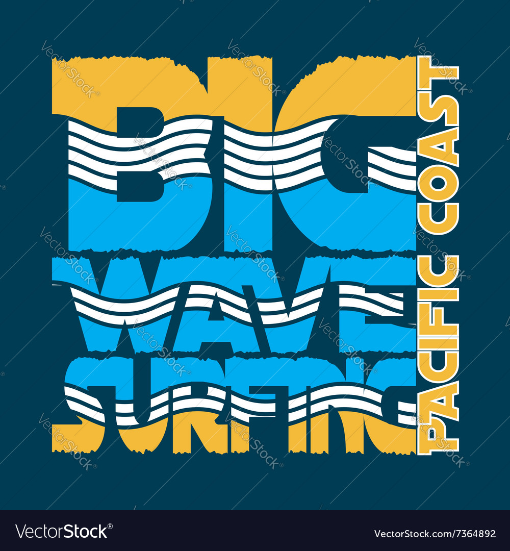 Surf big wave Royalty Free Vector Image - VectorStock
