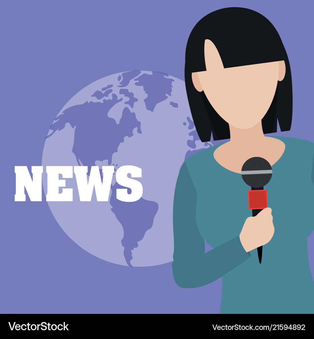 Woman journalist reporter Royalty Free Vector Image