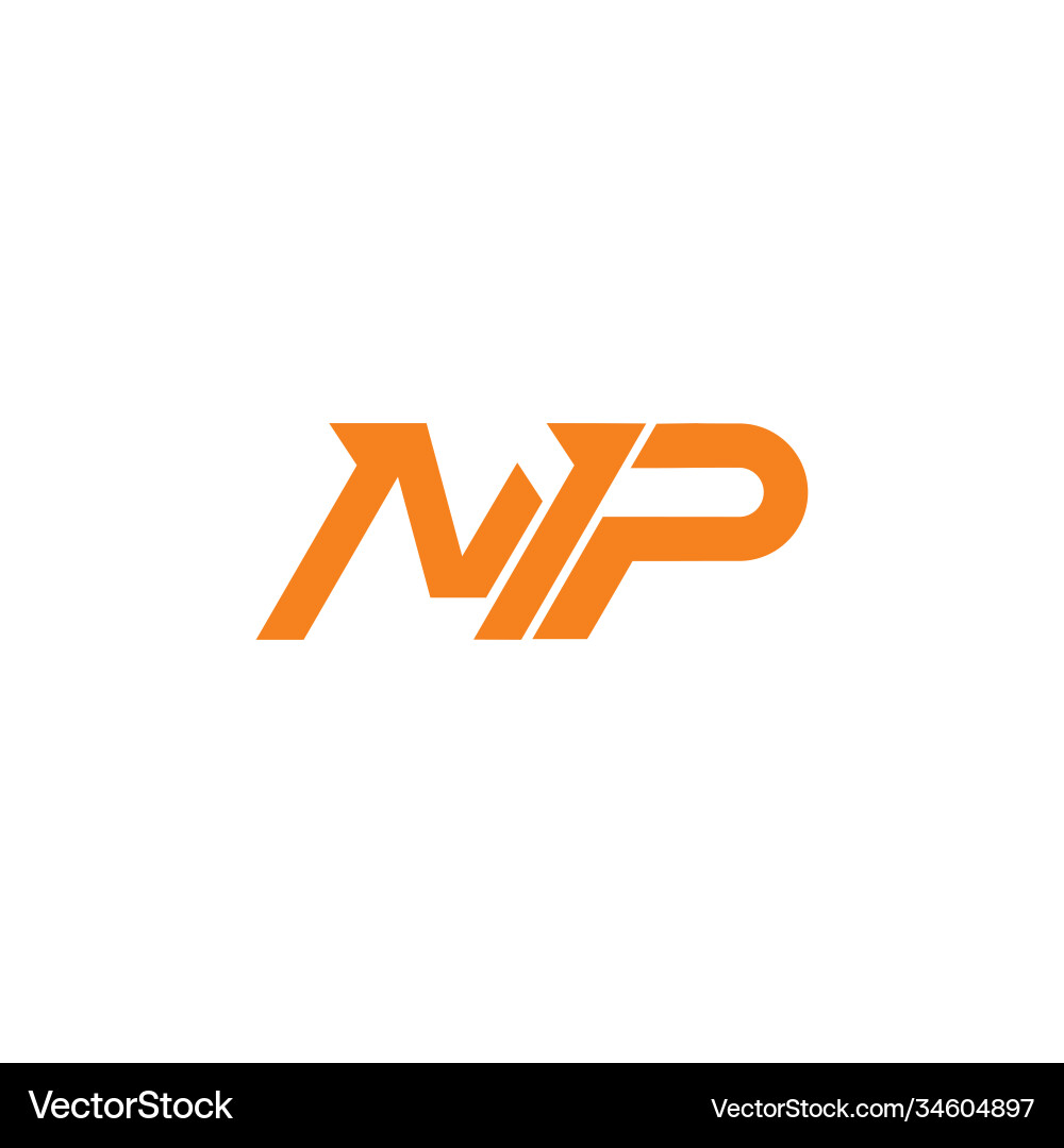 Abstract letter mp simple arrow up geometric logo Vector Image