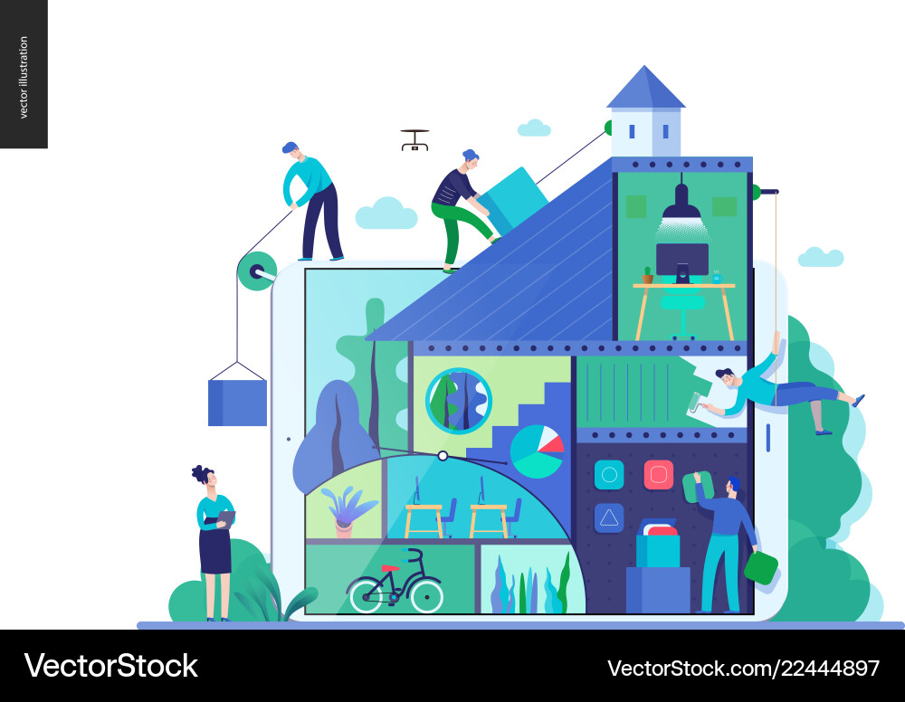 Business series - company teamwork Royalty Free Vector Image