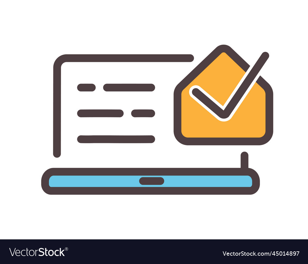 Color accreditation laptop icon Royalty Free Vector Image