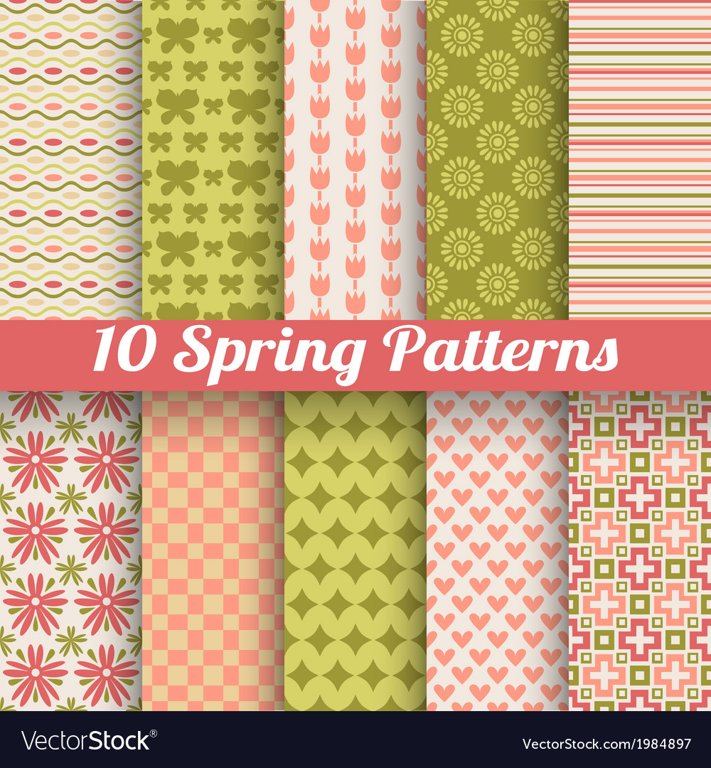 Different spring patterns romantic chic texture Vector Image
