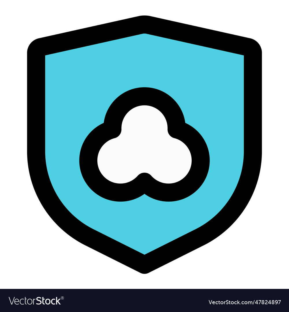 Digital shield installed for system security Vector Image