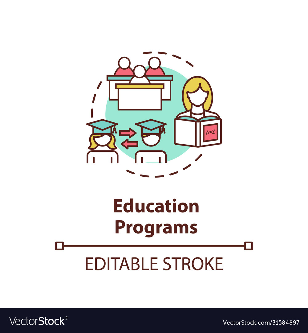 Educational programs concept icon Royalty Free Vector Image