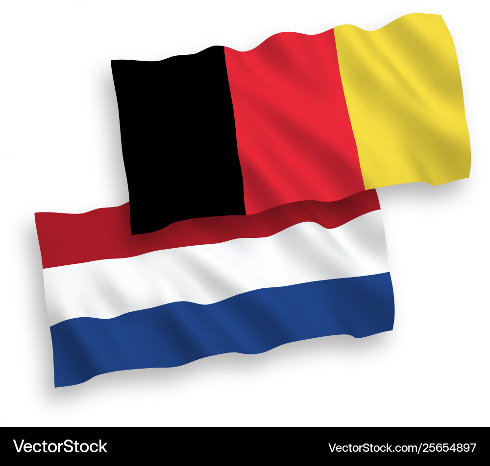 Flags belgium and netherlands on a white Vector Image