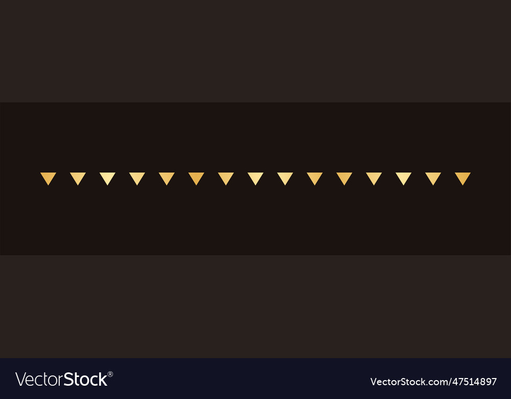 Gold triangle flags pattern separator border Vector Image