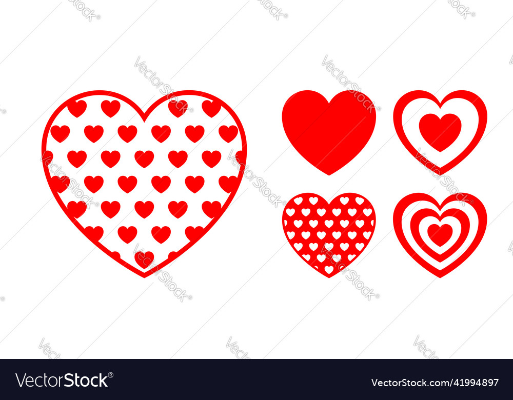 Heart contour with pattern texture Royalty Free Vector Image