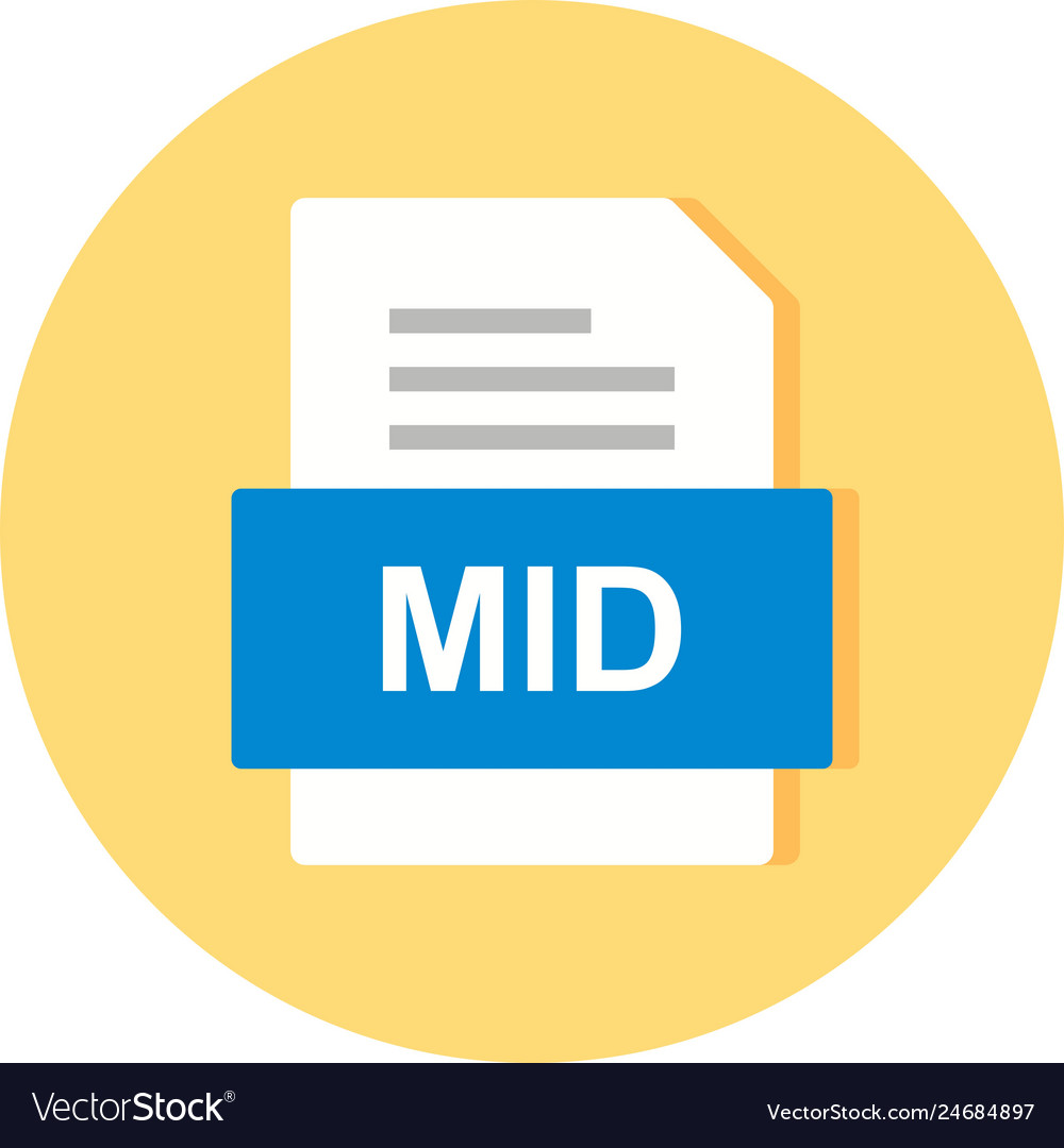 Mid file document icon Royalty Free Vector Image