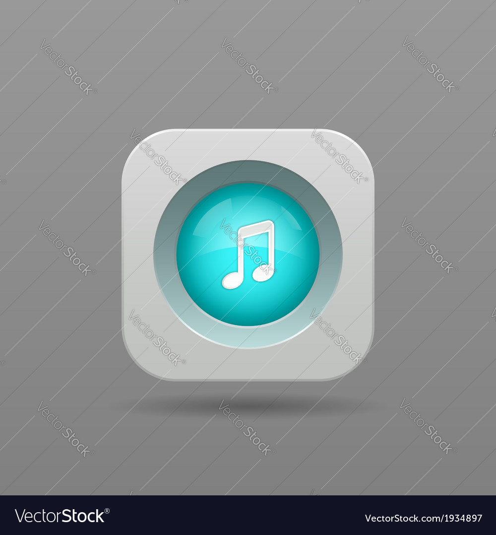 Music note button Royalty Free Vector Image - VectorStock