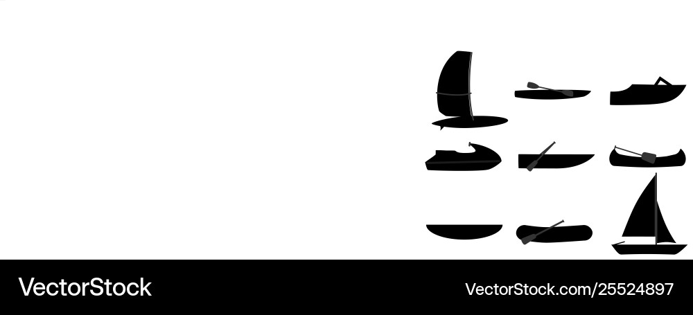 Pictograph various water vehicles Royalty Free Vector Image