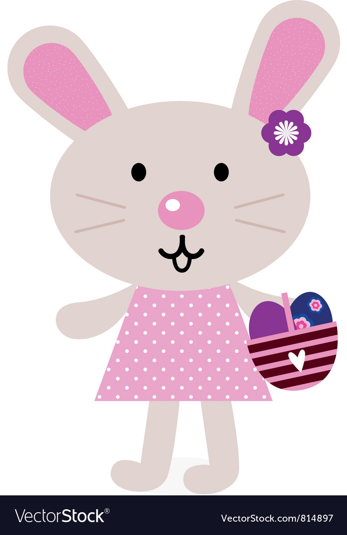 Pink easter bunny Royalty Free Vector Image - VectorStock