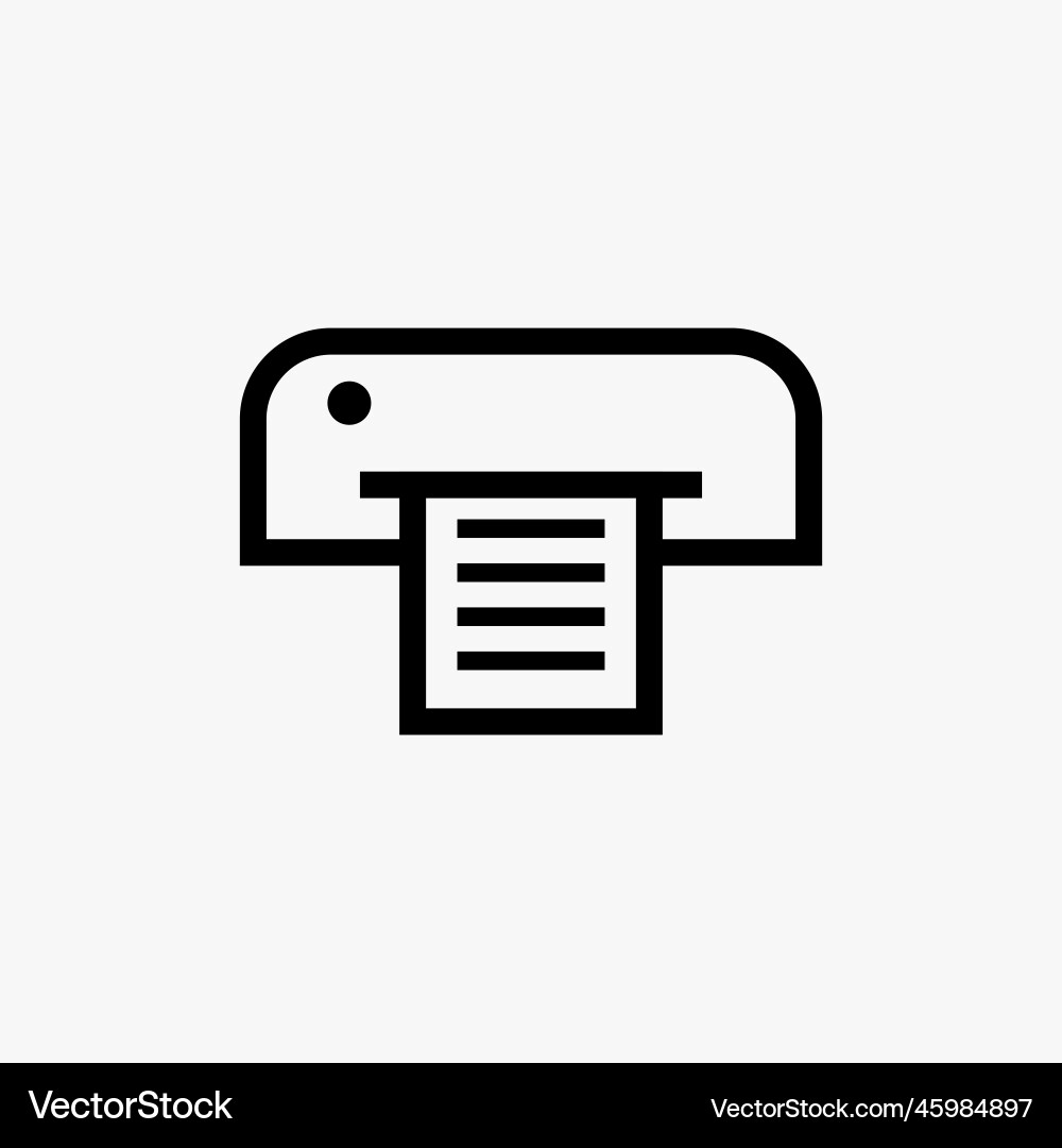 Printer icon design outline pictogram isolated Vector Image