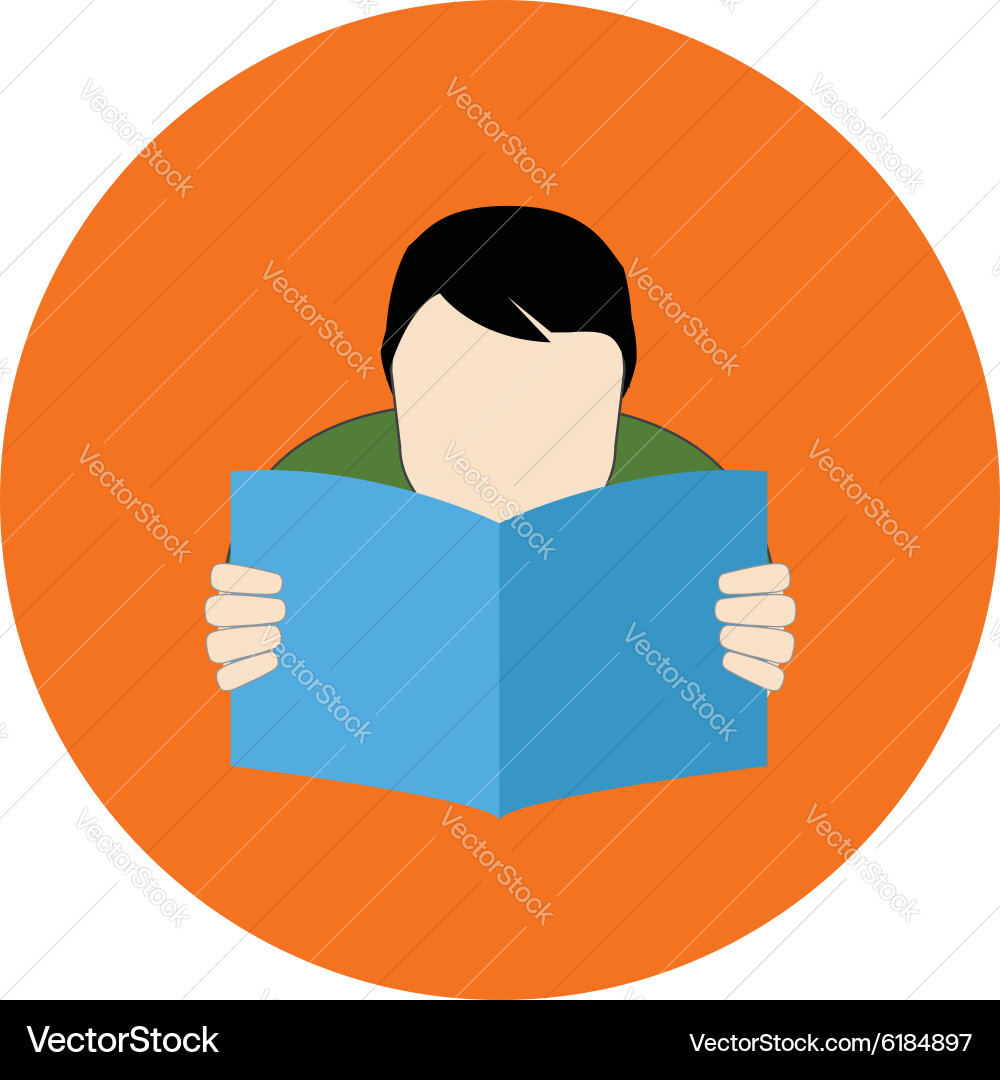 Reading person FAQ concept Flat design Icon in Vector Image