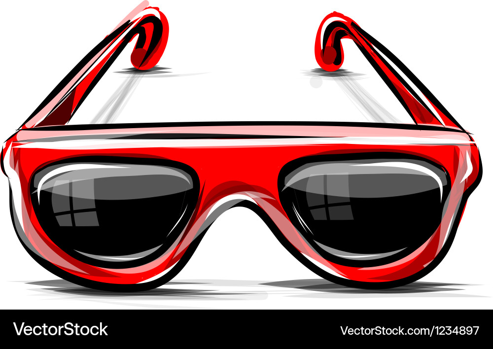 Red sunglasses icon isolated on white Royalty Free Vector