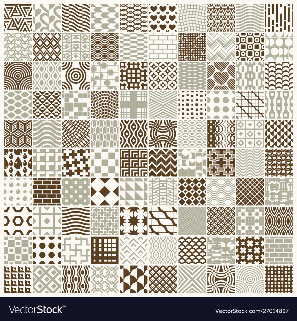 Set endless geometric patterns composed Royalty Free Vector