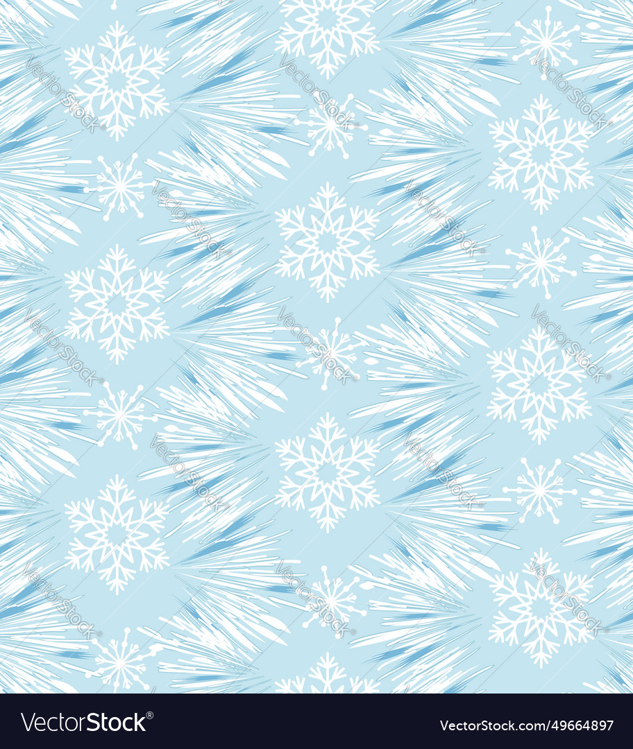 Snow seamless pattern snowflake texture snowfall Vector Image