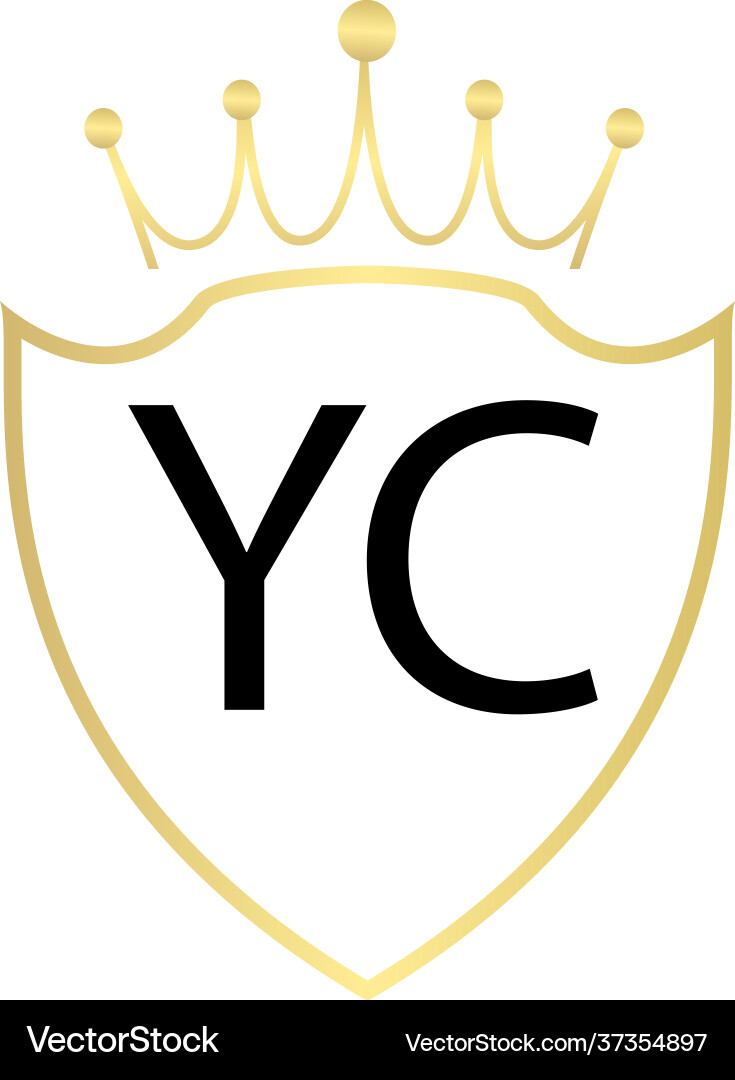 Yc letter logo design with simple style Royalty Free Vector