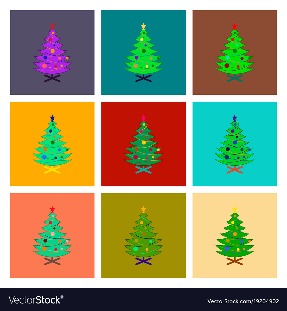 Assembly flat christmas tree Royalty Free Vector Image