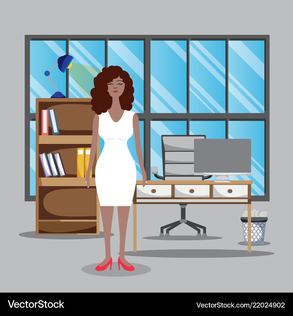 Businesswoman at office Royalty Free Vector Image