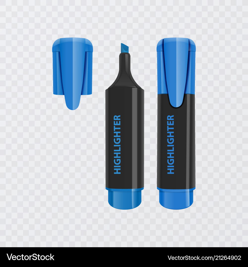 Collection of bright and colored highlighters Vector Image