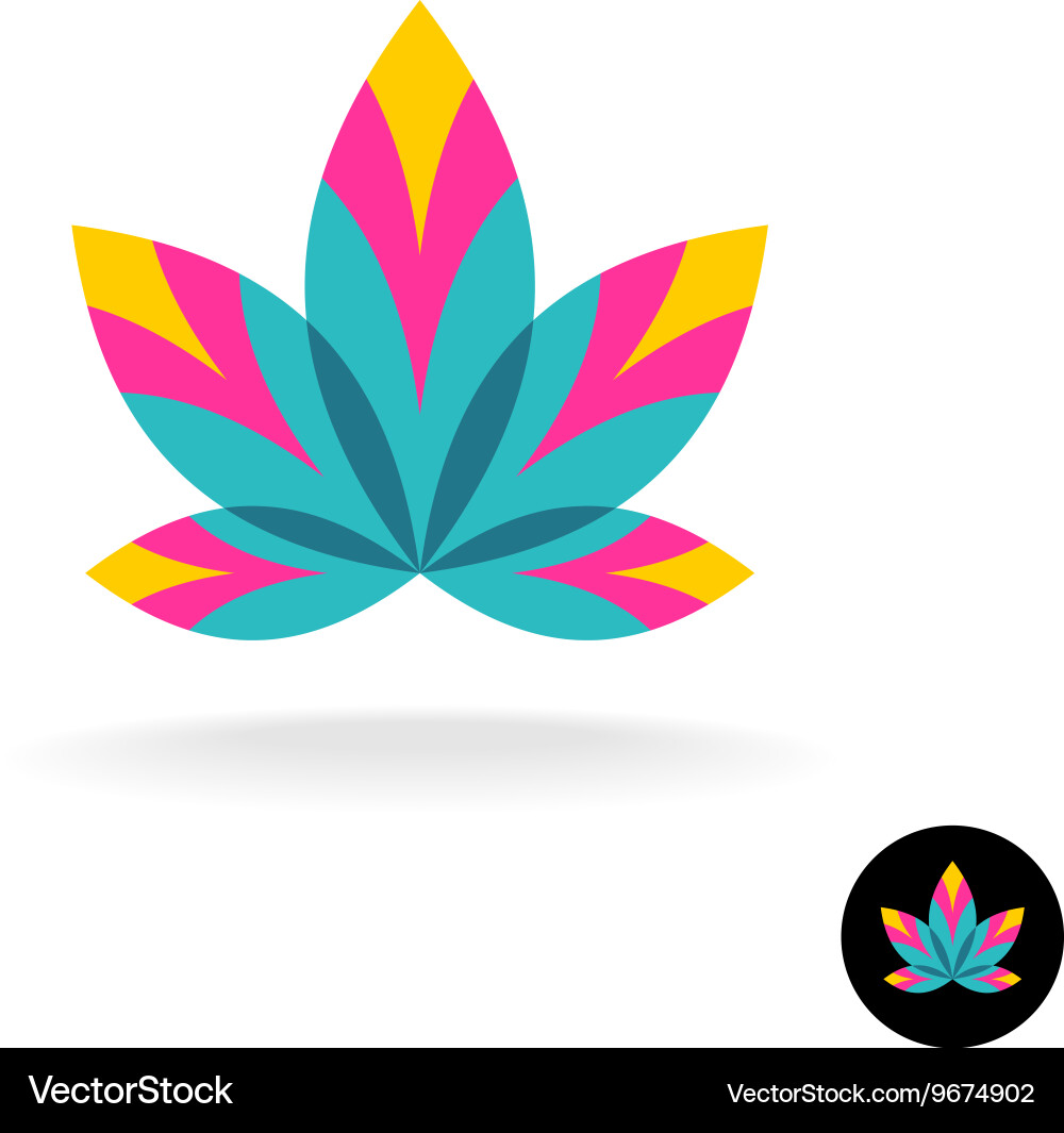 Colorful overlay five leaves zen or spa logo Vector Image