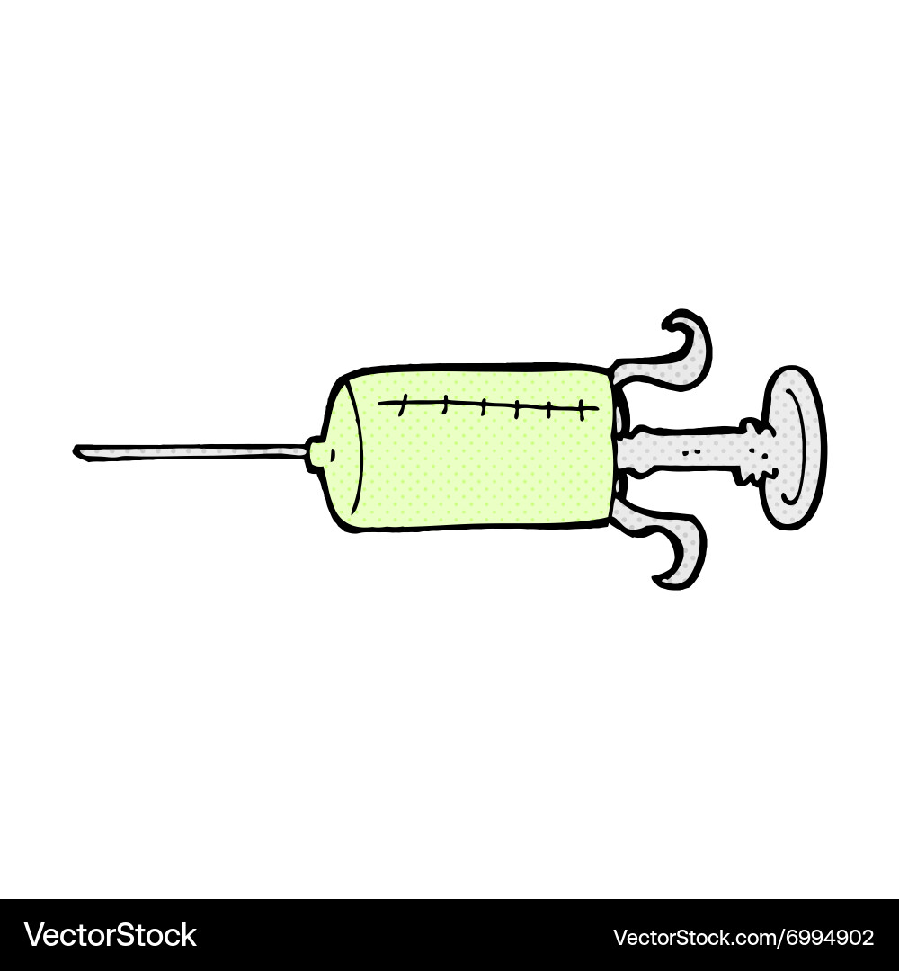 Comic cartoon old needle Royalty Free Vector Image