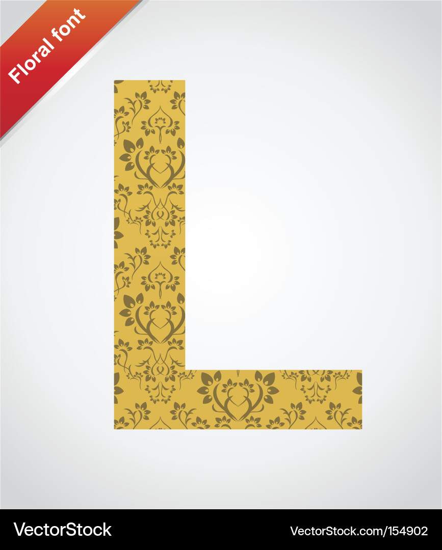 Floral font ornament letter Royalty Free Vector Image