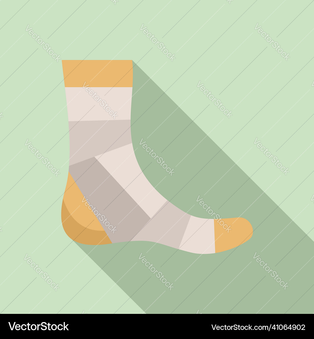Foot bandage icon flat accident patient Royalty Free Vector