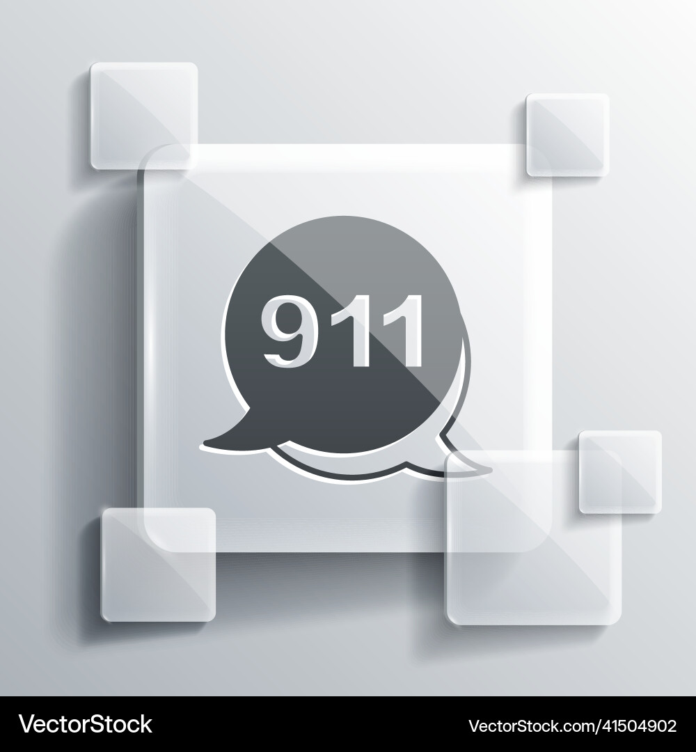 Grey telephone with emergency call 911 icon Vector Image