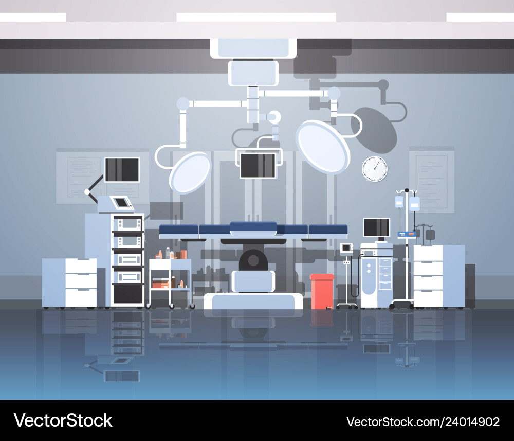 Hospital operating table clean medical surgery Vector Image