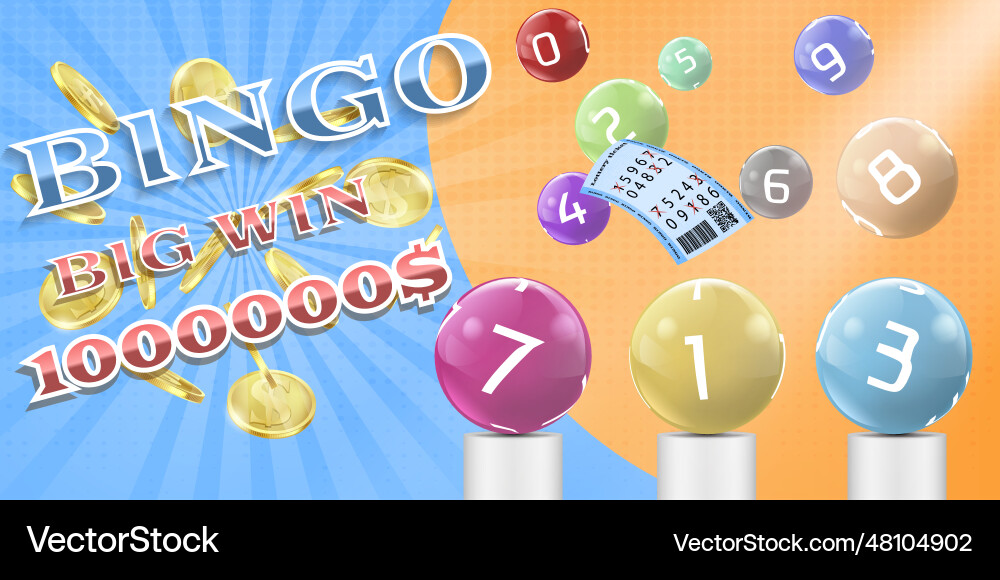 Lottery bingo game poster banner template Vector Image