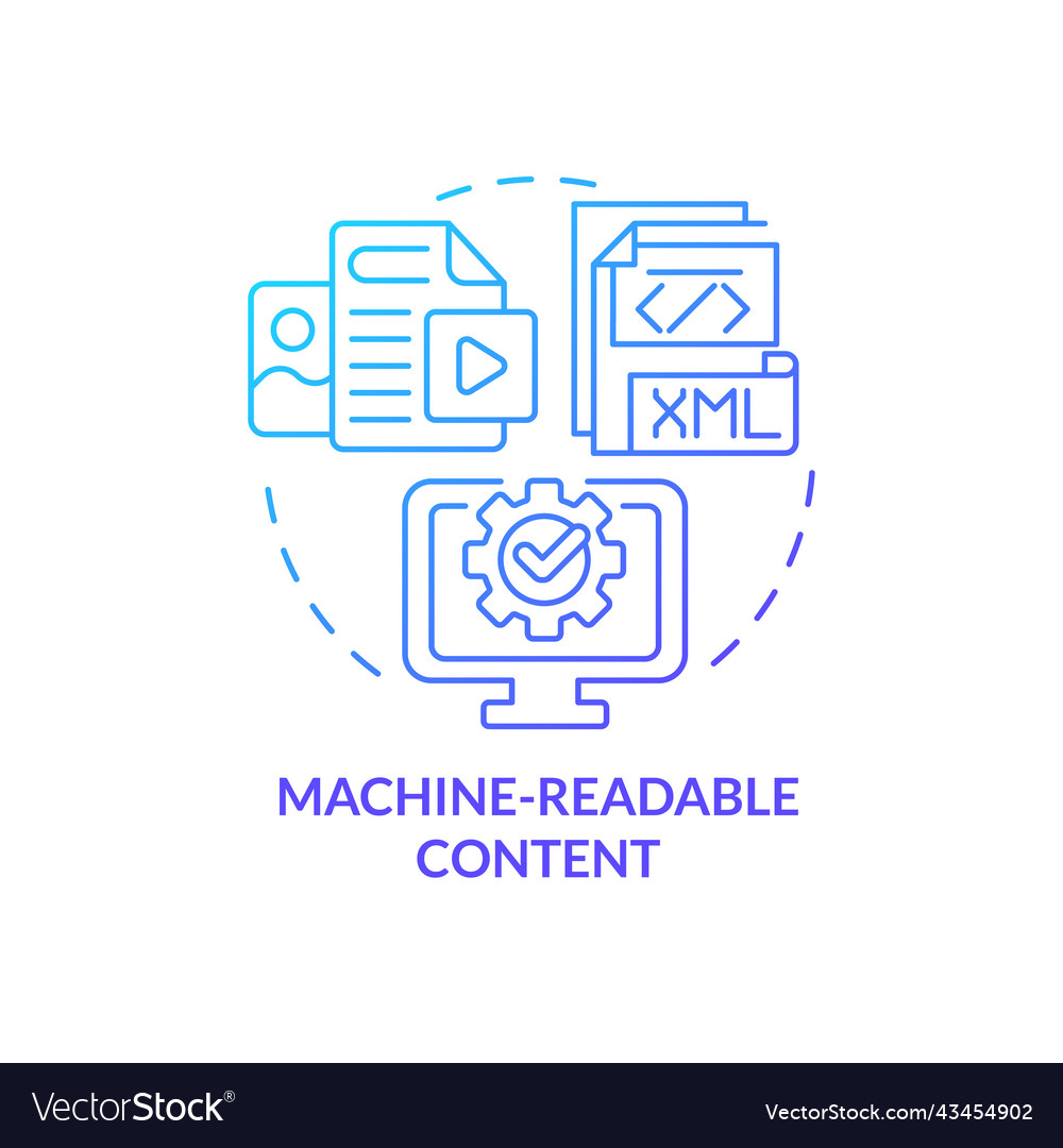 Machine readable content blue gradient concept Vector Image