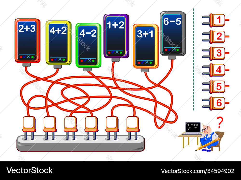 Math education for children page for kids with Vector Image