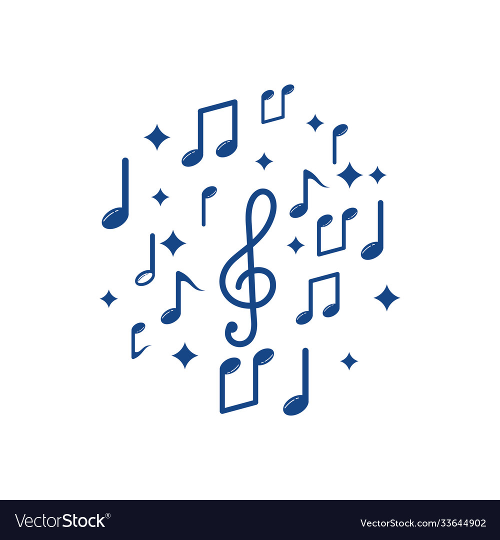 Musical note template design Royalty Free Vector Image