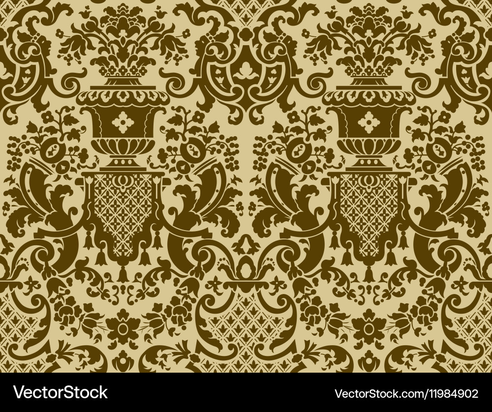 Seamless pattern in the style of baroque Vector Image