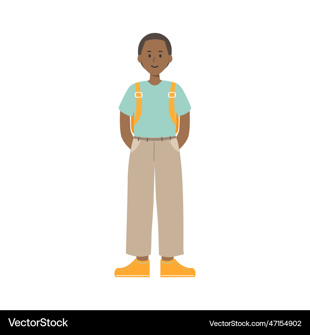 Students character diversity college young boy Vector Image