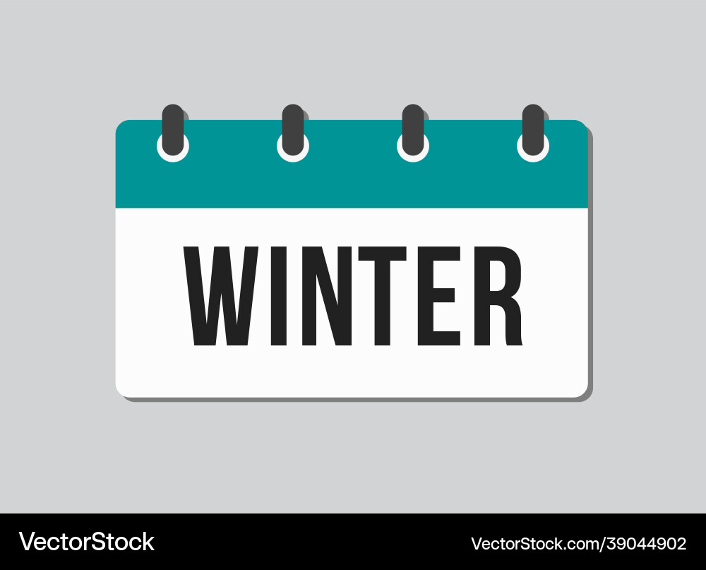Template square icon page calendar - season winter